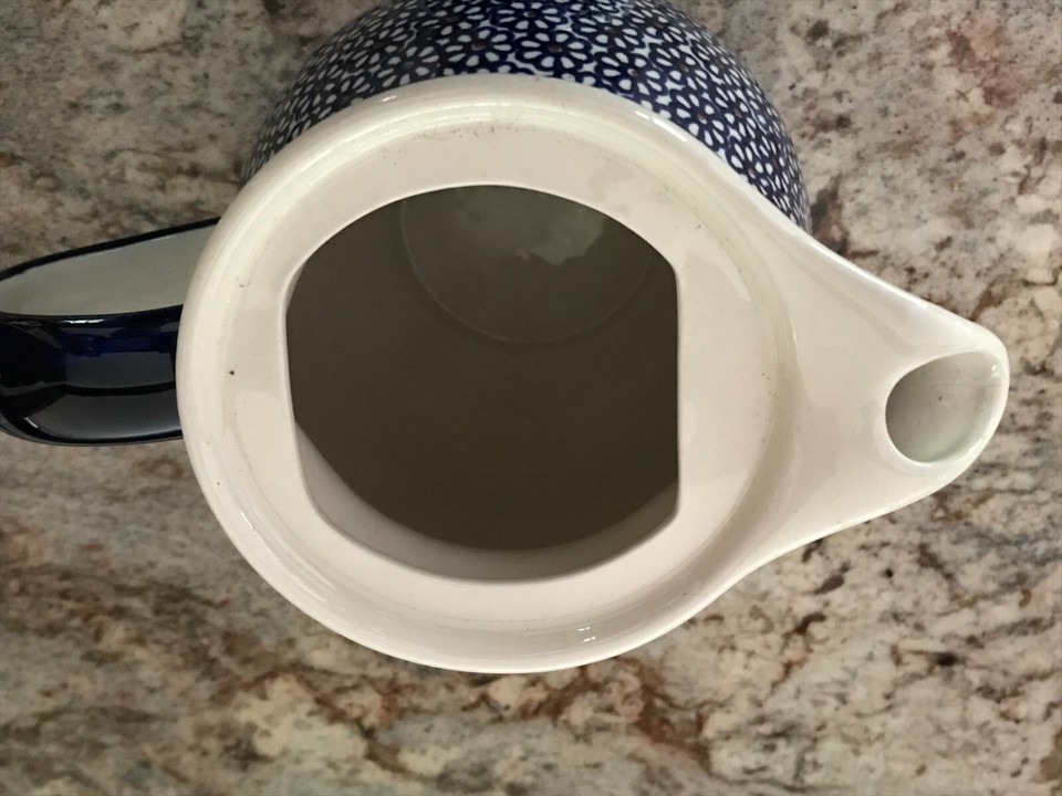 Boleslawiec DAISY Polish Pottery Coffee Tea Pot or Pitcher w/ Lid Hand ...