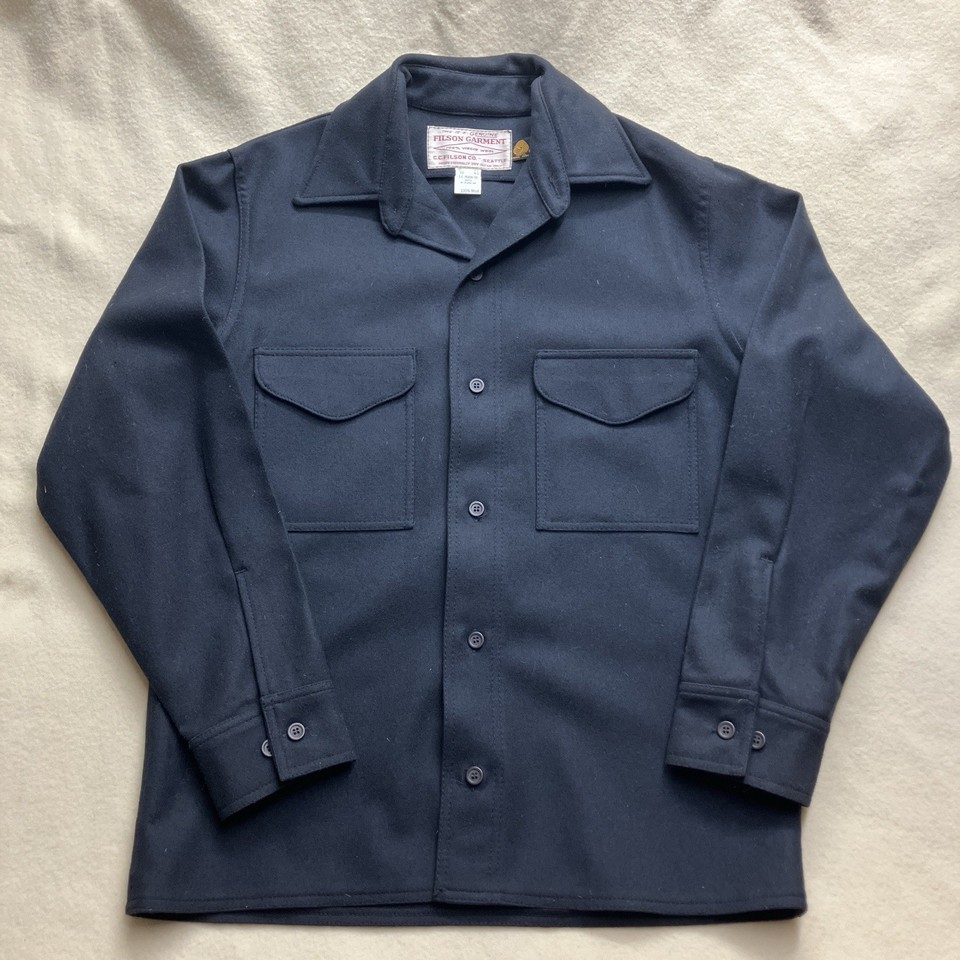 Vintage Filson 100% Wool Button Shirt Jac Jacket 40 M Black $395 Style ...