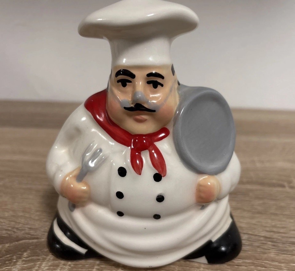 This Is A Fat Chef Sponge Holder Also Known As A Bistro Chef Figurine ...