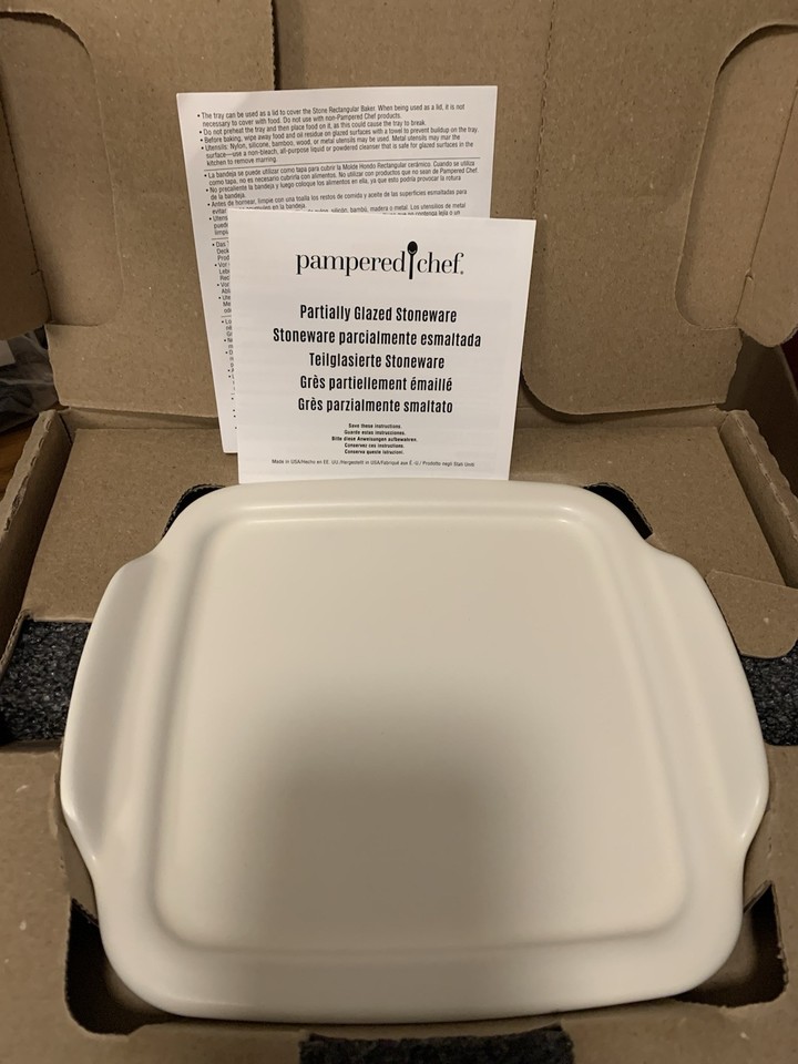 Pampered Chef Stone Square Serving Tray #100917 - New in the Box | eBay