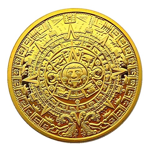 Mexican Maya Aztec Calendar Prophecy Culture Art Gold Commemorative ...