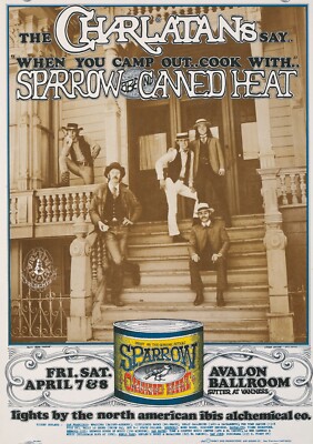 Original Vintage Poster Charlatans Front Porch Sparrow Canned Heat Rock ...