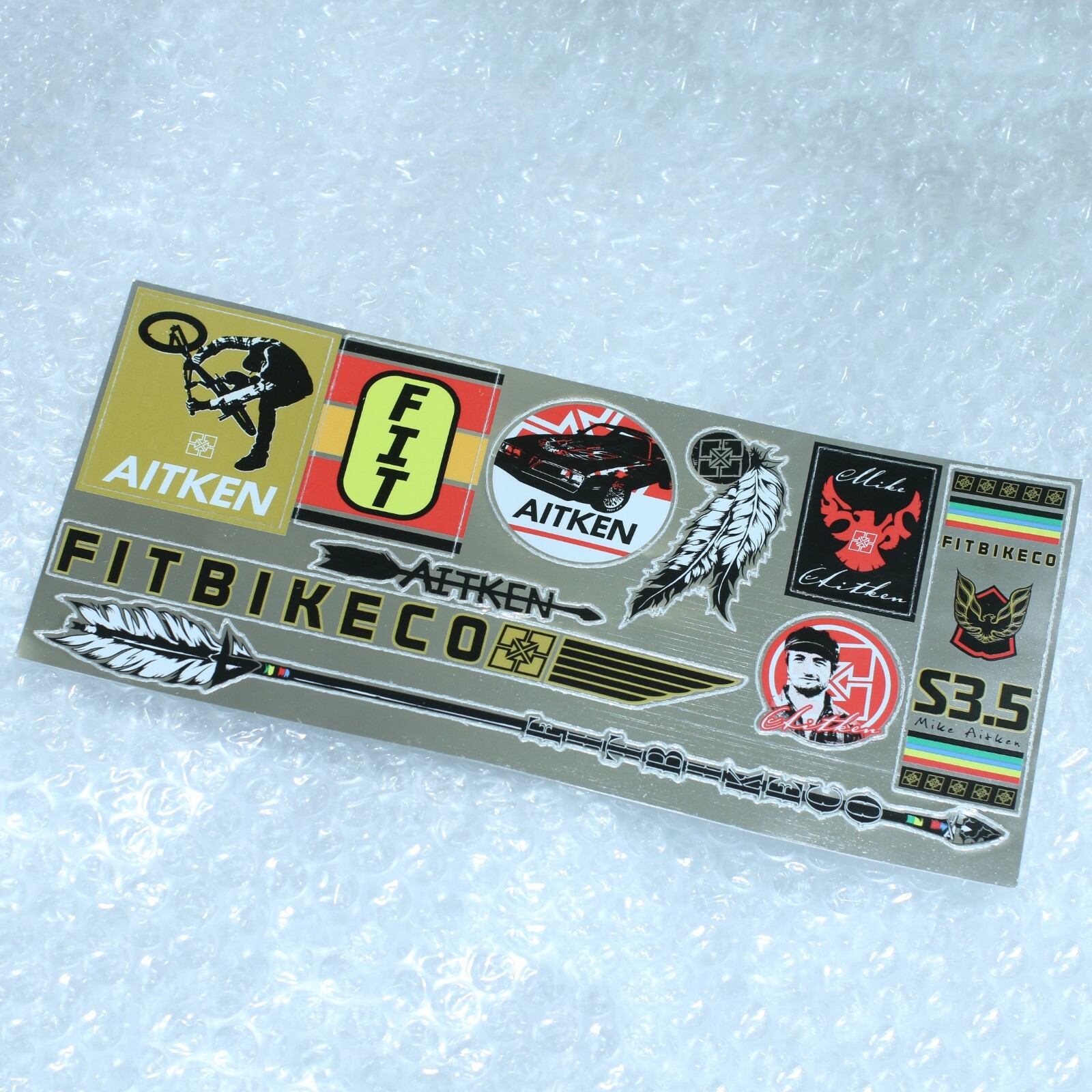 FIT BIKE CO AITKEN STICKER DECAL SHEET BMX BIKES STICKERS OG DECALS (4 ...