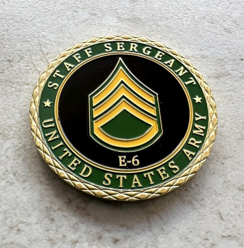 US ARMY STAFF SERGEANT E-6 Challenge Coin with Case-US Military Gift ...