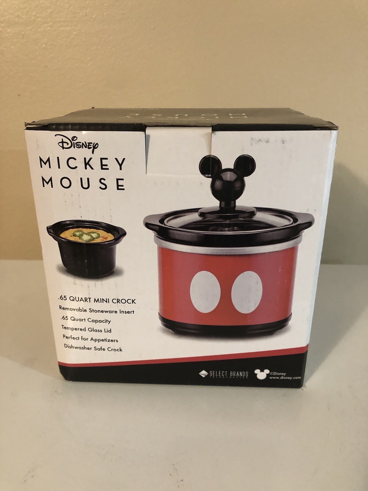 Walt Disney Mickey Mouse Red & Black .65 Quart Mini Crock Pot Brand New ...