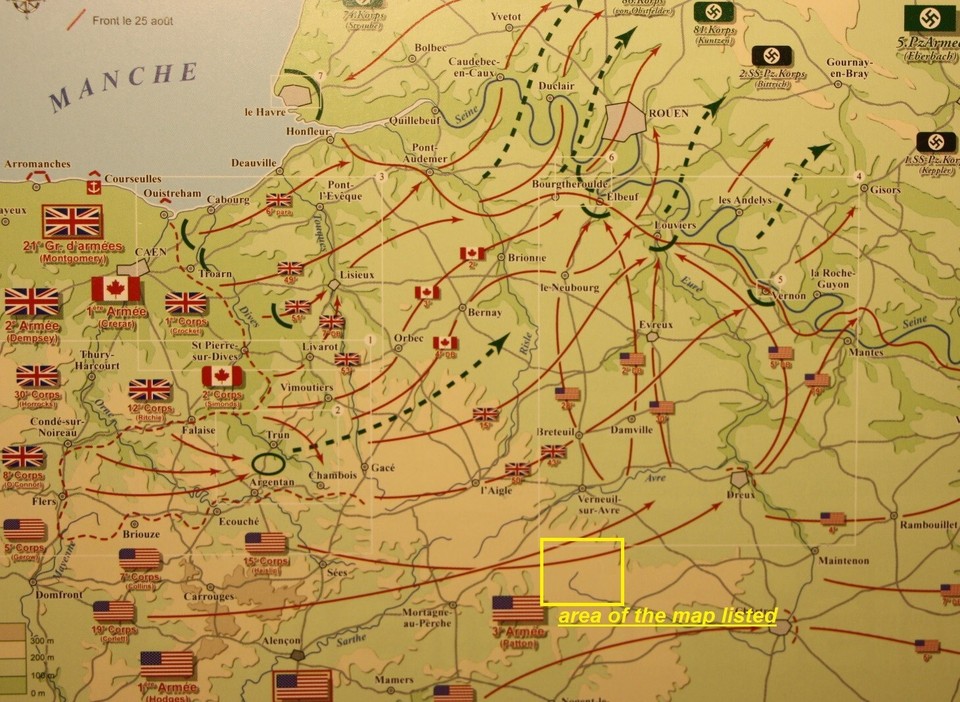 Normandy ORIGINAL US map FALAISE GAP 1944 WWII France DDAY vintage ...