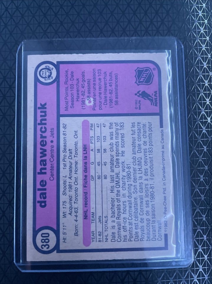1982 O-Pee-Chee DALE HAWERCHUK Rookie Card #380 | eBay