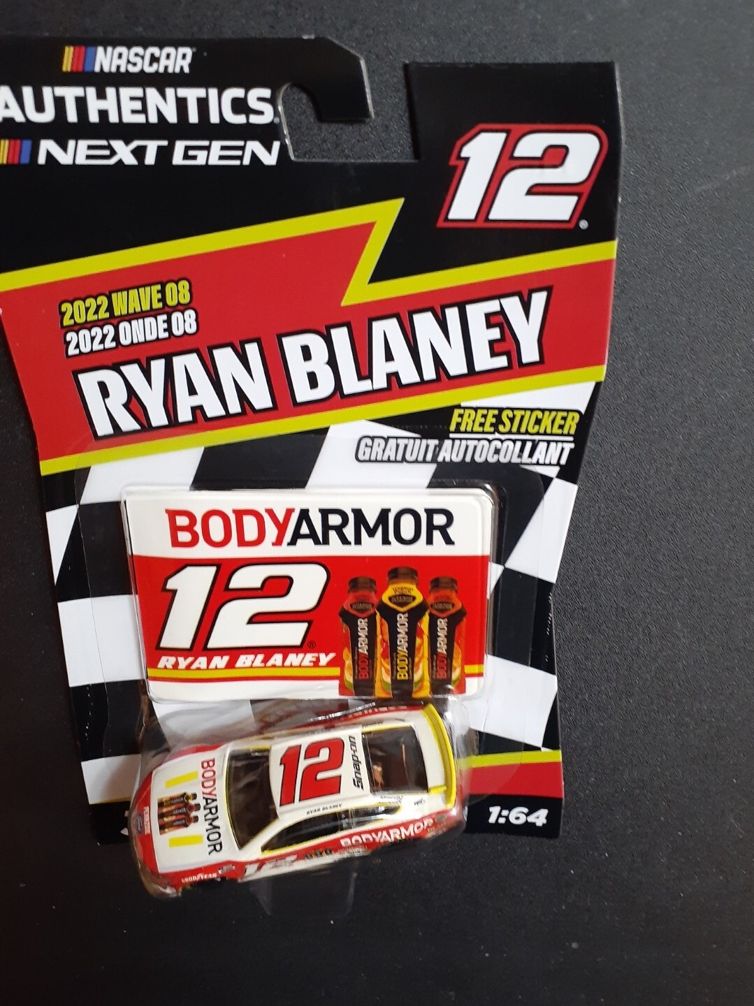 NASCAR AUTHENTICS.. RYAN BLANEY.. 2022 WAVE 08.. BODY ARMOR CAR.. 1:64 ...