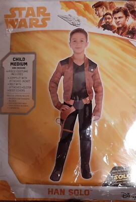 BRAND NEW Disney Star Wars HAN SOLO Child Medium 8-10 Halloween Costume ...