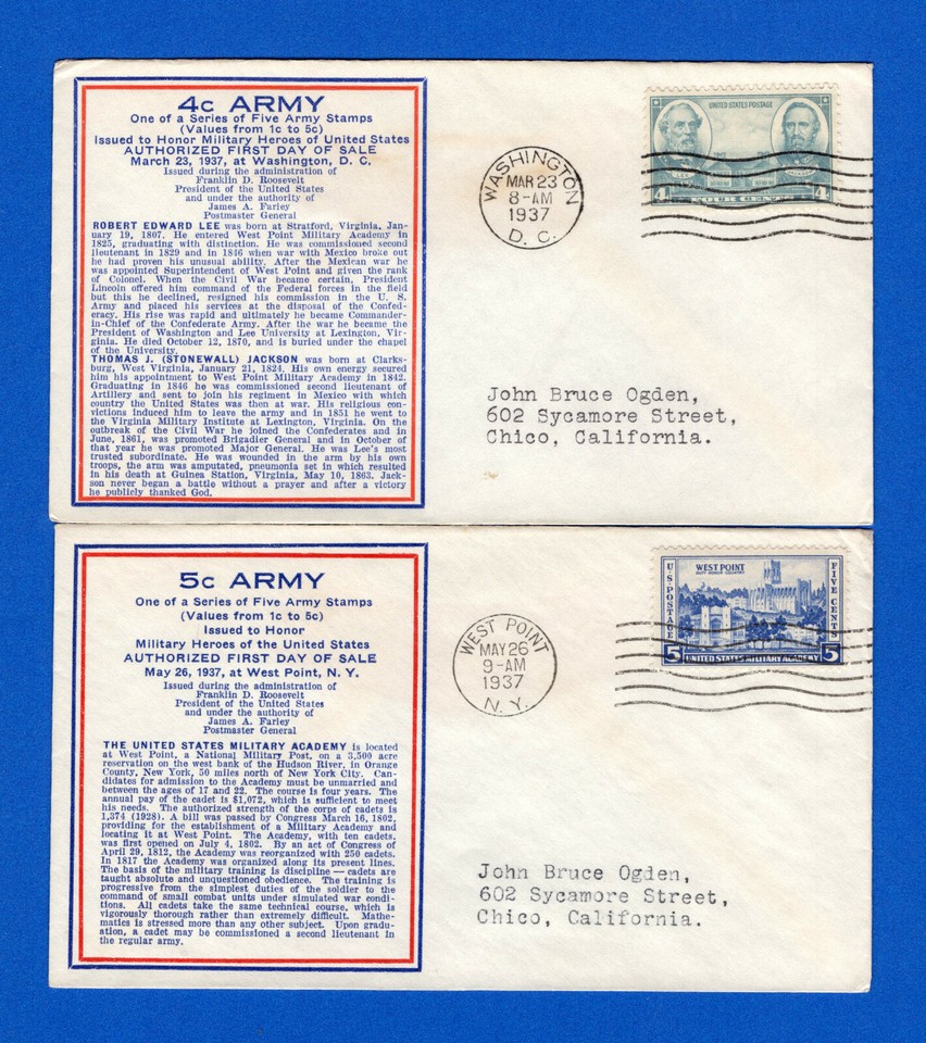 Scott 785-94 Army-Navy Set of Ten Imperial First Day Covers Mellone #14 ...