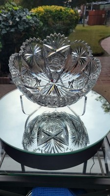 Antique HC Fry Cut Glass Bowl ABP Lead Crystal 1905 Brunswick Star 8 ...