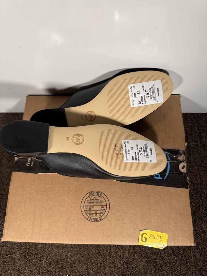 Michael Kors Ashley Leather Logo Mules | eBay