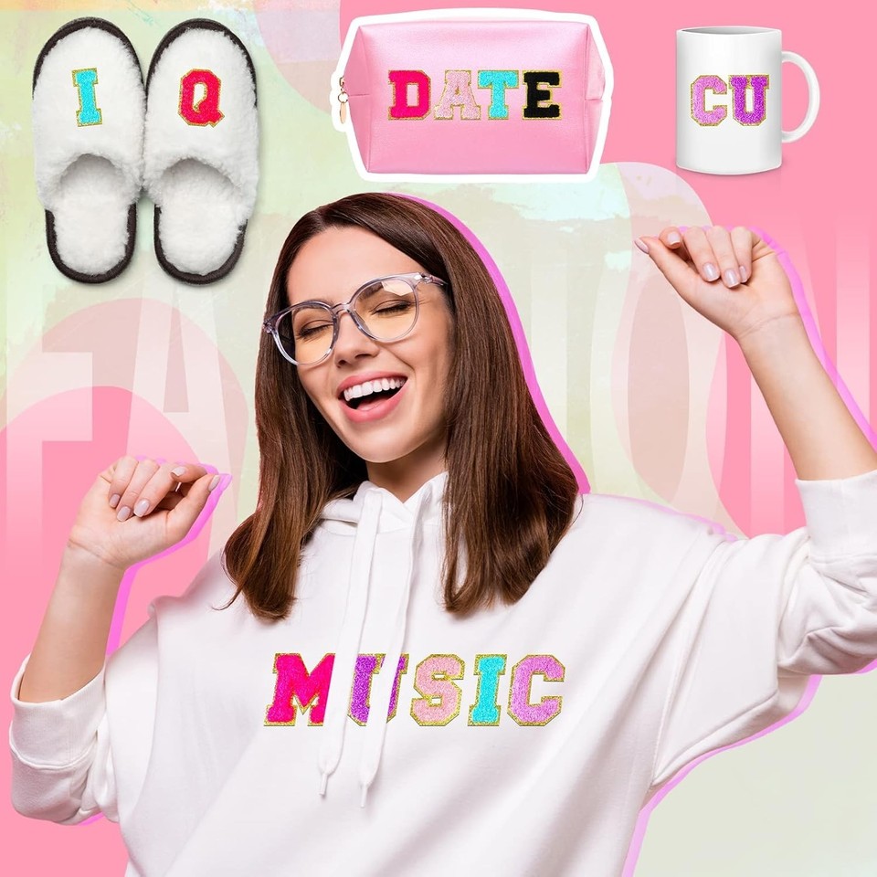 104 Pcs Self Adhesive Chenille Letter Patches Letter Patches Chenille ...