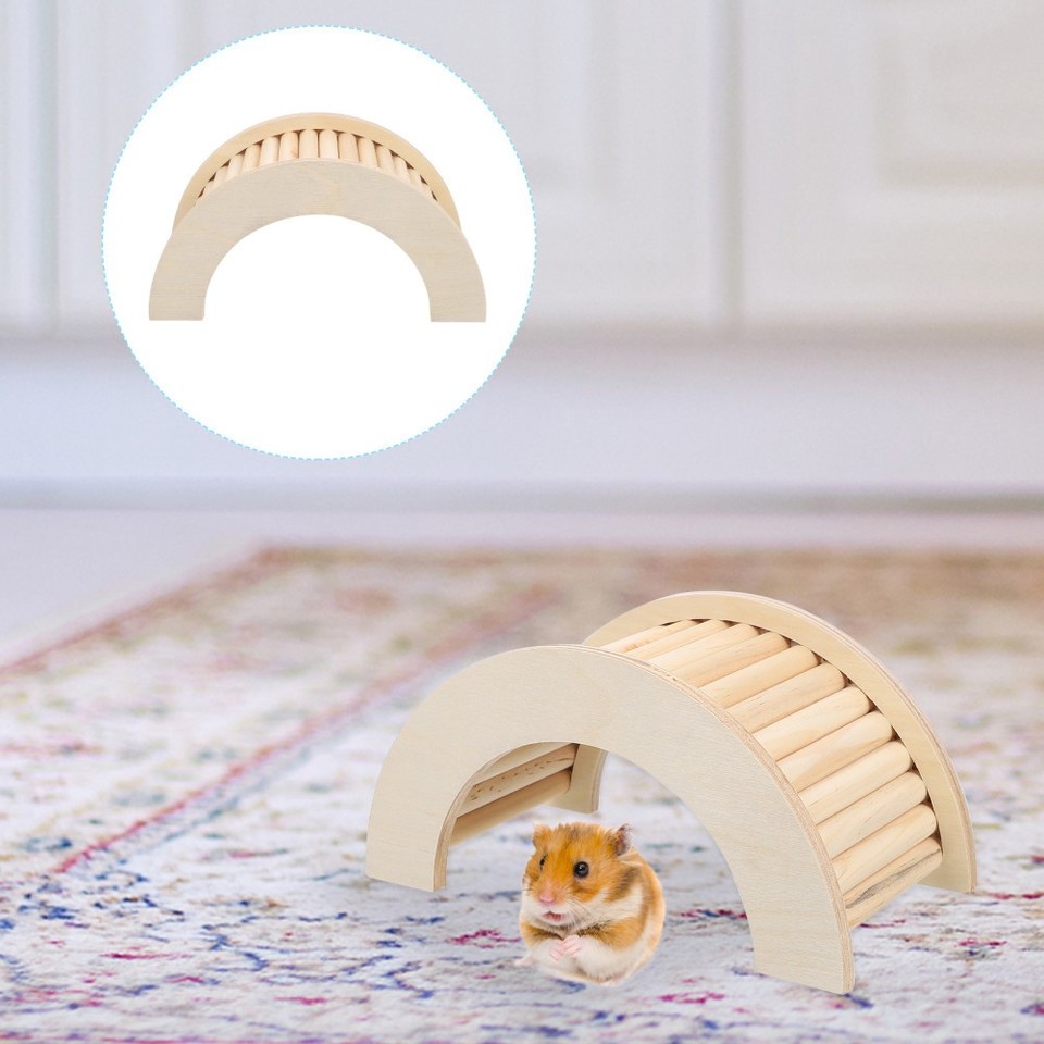 1PC Reptile Tortoises Hamster Ladder Wood Color Hamster Shelter Ladder ...