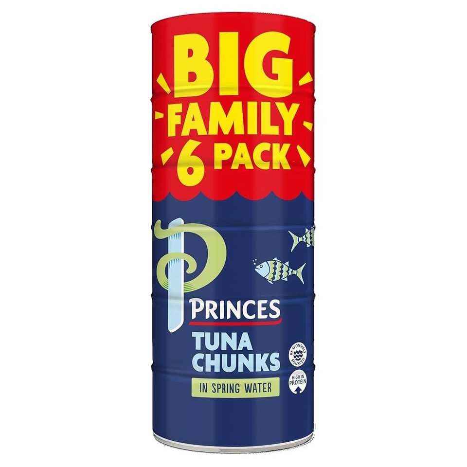48 x 145g Princes Tuna Chunks in Spring Water / 8 x 6 Tins / Weight 7kg ...