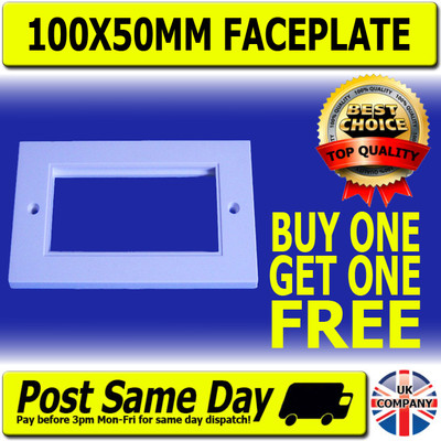SALE - 2x 100x50mm Quad Data Outlet Faceplates, Cat5 Cat6 Network ...