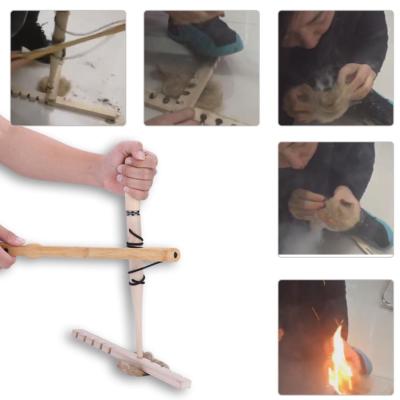 Primitive Fire Starter Wood Hand Bow Drill Fire Making Kit Outdoor ...