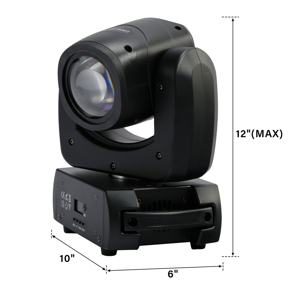 150W 8 Facet Prism Gobo Moving Head Light Beam RGBW LED DMX Stage DJ ...