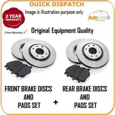 7576 FRONT AND REAR BRAKE DISCS AND PADS FOR KIA CEE'D 1.6 CRDI 1/2007 ...