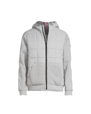 Reebok Men's Mixed Media Puffer Jacket with Hood Size Xlarge Color Pure ...