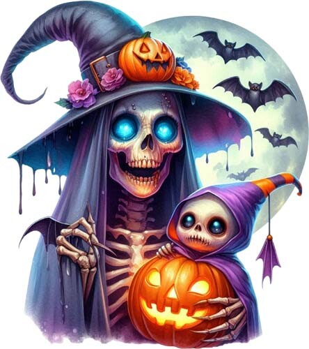 Magical Halloween Scary Mother Baby Wall Art Bedroom Nursery Vinyl ...