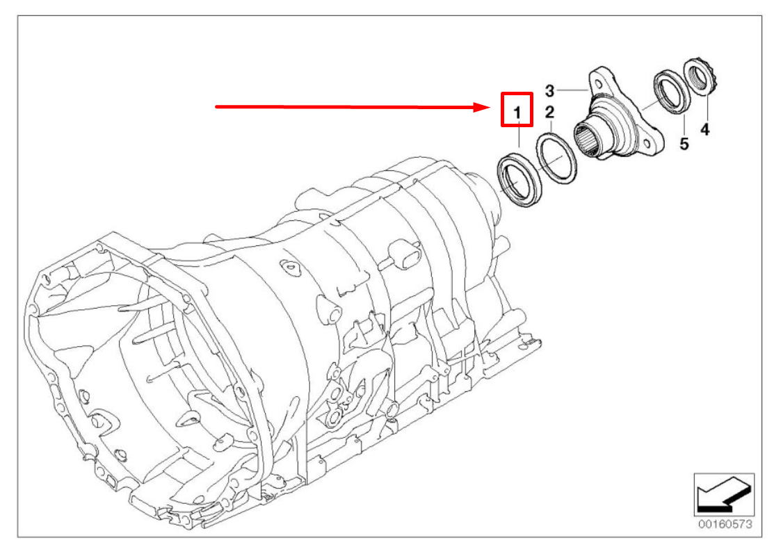 BMW 5 E60 Automatikgetriebe Ausgangswellendichtring 24137519344 NEU ...