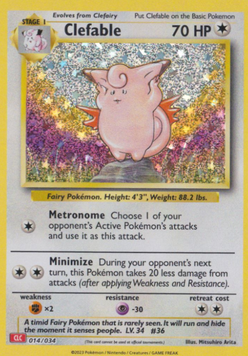1X NM Clefable - 014/034 - CLC - Pokemon Trading Card Game Classic | eBay
