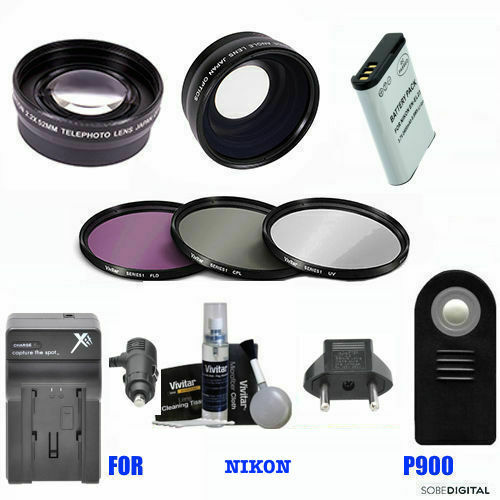 FISHEYE LENS + TELEPHOTO LENS + EN-EL23 + MACRO + REMOTE FOR NIKON ...