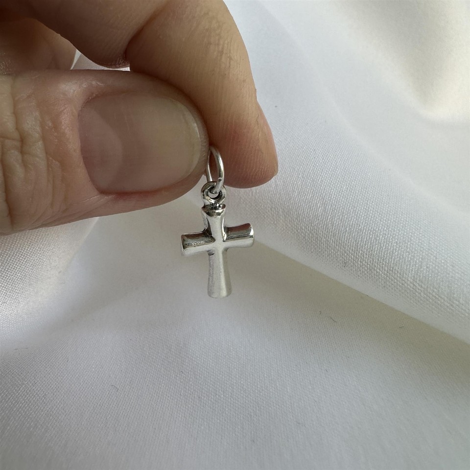 Sterling Silver Rounded Cross Charm Christian Religion Faith Jewellery ...