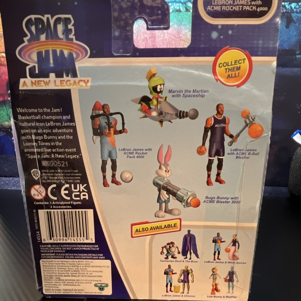 Moose Toys Space Jam LeBron James w/ ACME Rocket Pack 4000 Action ...