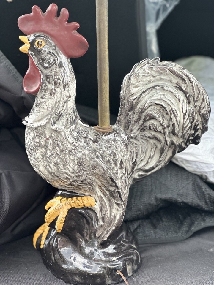 Vintage Ceramic Rooster Lamp. Working | eBay
