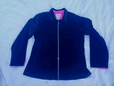 Quacker Factory Womens Jacket New Size XL Black Velvet Rhinestone ...