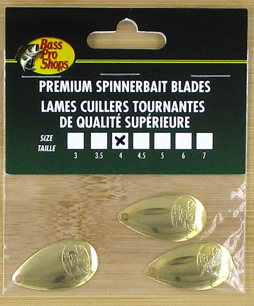 (6) Packs Of 3 Bass Pro Shops #4 Gold Indiana SpinnerBait Blades BP4I-G ...