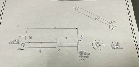 CMM Disc Probe Stylus M2 Thread 6mm Diameter 30mm Length | eBay