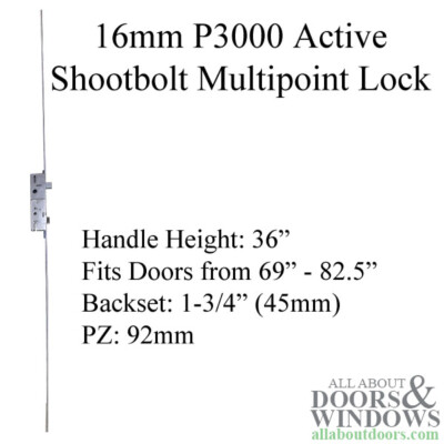Shootbolt Multipoint Lock P3000 Active Mortise Lock With 3 Point Lock ...