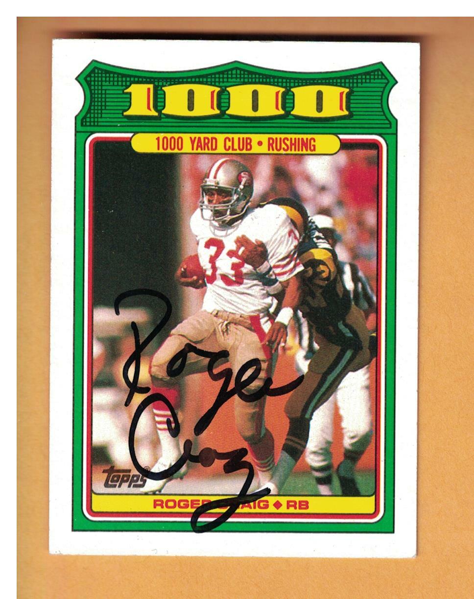 Roger Craig AUTOGRAPHED 1988 TOPPS 1000 YARD CLUB FOOTBALL CARD SIGNED ...