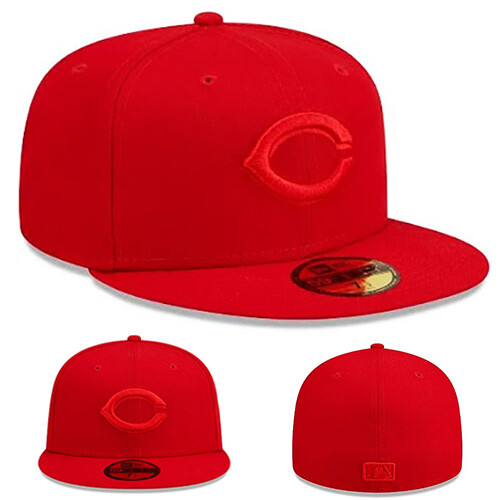 New Era Cincinnati Reds 5950 Fitted Hat MLB League Official Red on Red ...