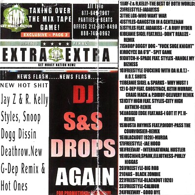 DJ S&S - DROPS A BOMB AGAIN - HIP HOP RAP NYC MIXTAPE MIX CD | eBay