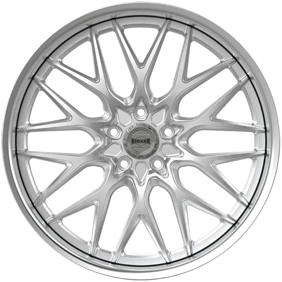 Ridler 681 22x10.5 5x120.65 +10mm Brushed Center Polished Lip Compound ...