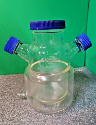 Chemglass 1L Jacketed SPINNER FLASK CLS-1430-J1L1 | 1OOOML HALF ...