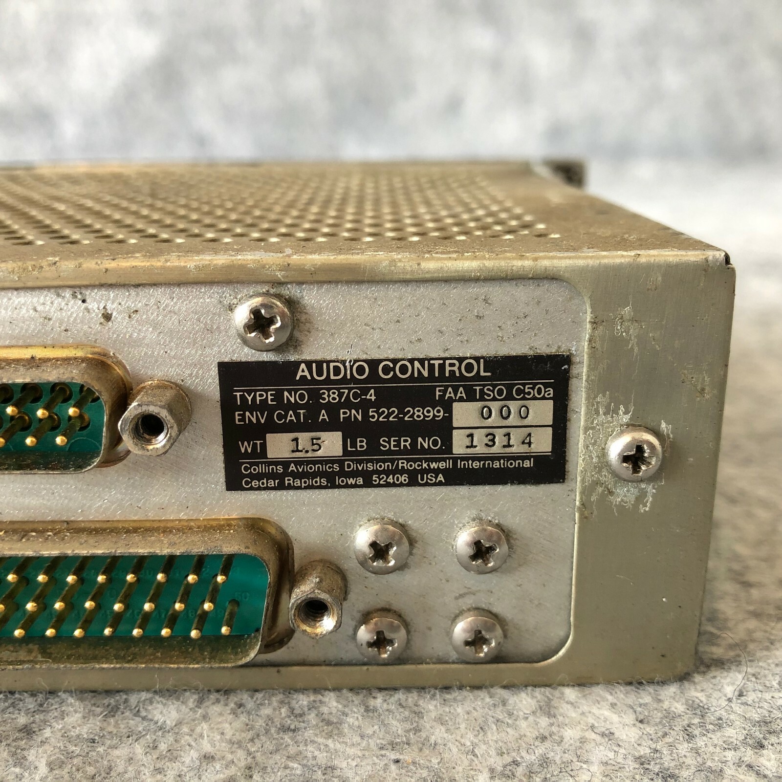 COLLINS 387C-4 AUDIO CONTROL PANEL P/N 522-2899-000 for sale online | eBay