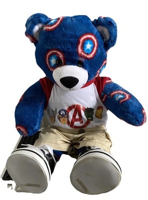 Marvel Build A Bear Captain America Teddy Bear Plush Avengers With BAB ...