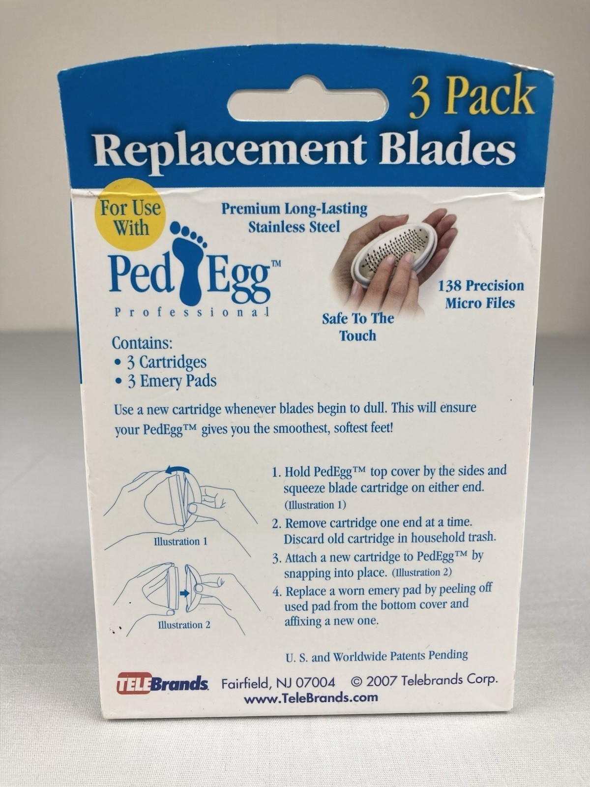 PED EGG REFILL 3 PACK REPLACEMENT BLADES & EMERY PADS FOOT FILE ...