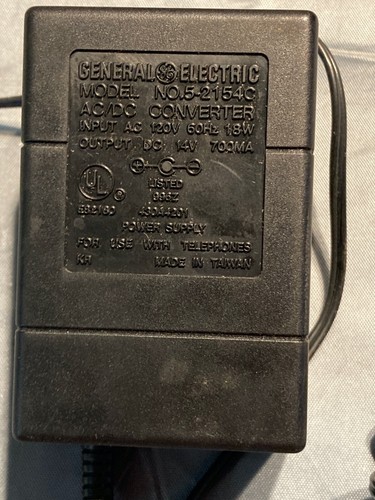 General Electric Model NO.5-2154C AC/DC Converter Power Adapter ...