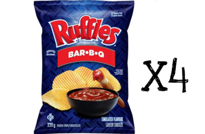 Ruffles Bar-B-Q BBQ Potato Chips Large Bag x 4 bags FRESH CANADIAN | eBay