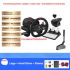 V10 Force Feedback Racing Game Steering Wheel Simulator Full Set of ...