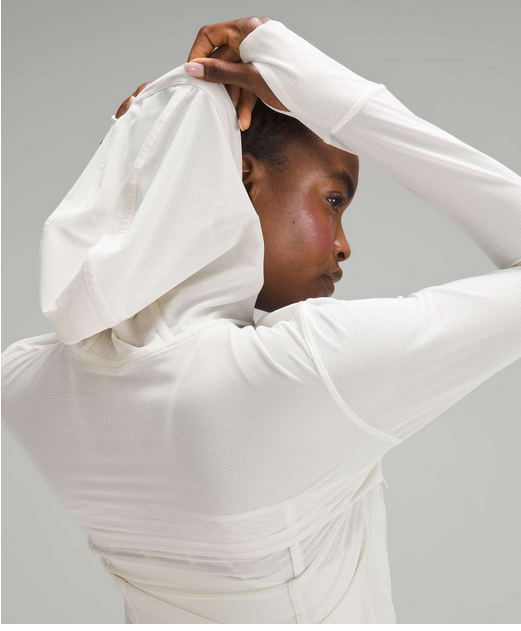 New Lululemon Mesh Hooded Cropped Define Jacket Size 8 Bone Color ...