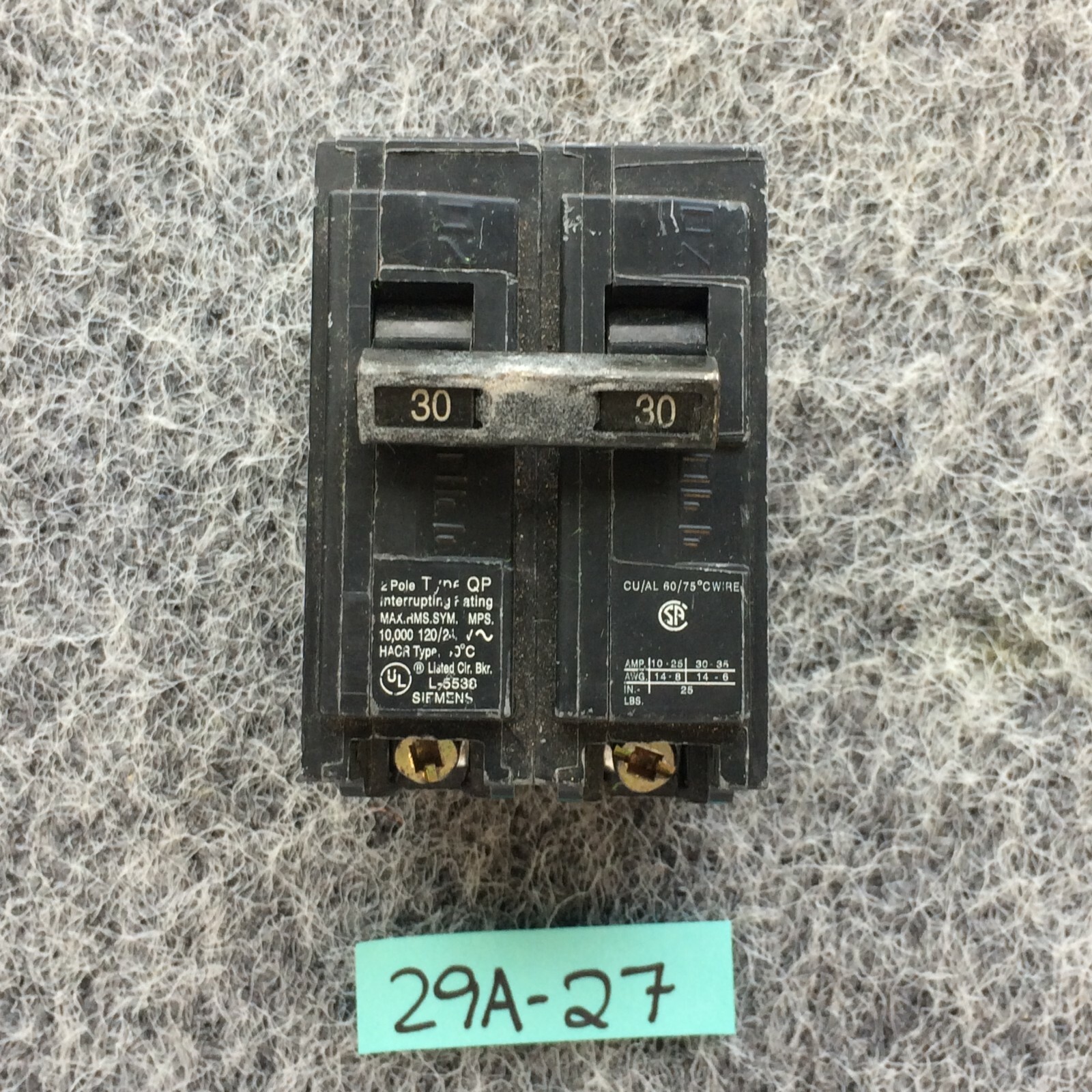 One ITE Siemens Q230 QP230 2 Pole 30 Amp Plug In Breaker 1 Year ...