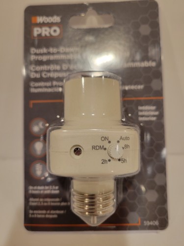 2 Woods Pro Dusk to Dawn Programmable Light Control sockets | eBay