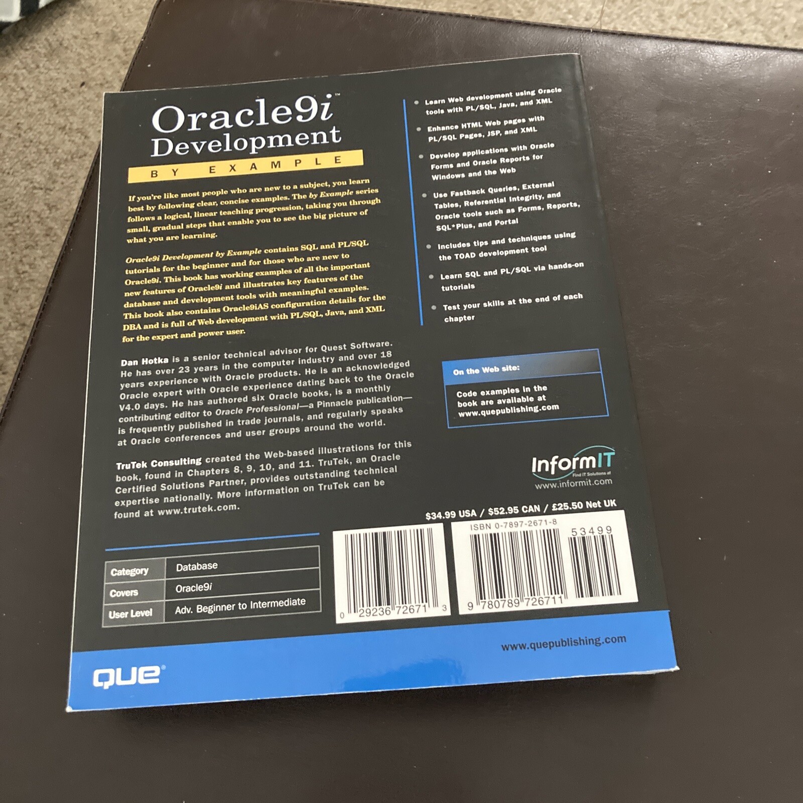 By Example Ser.: Oracle 9i Development by Example by Dan Hotka (2001 ...